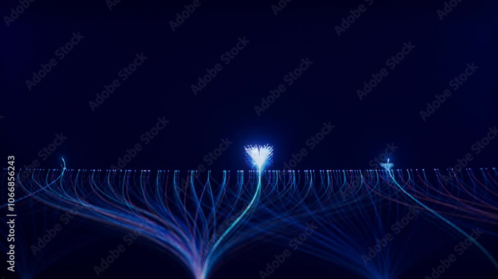 Loopable 3D Animation of Top View of Colorful Branching AI Neural ...