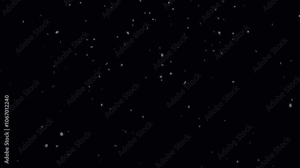 Winter snowfall, snow animation, seamless loop. Isolated snow falling ...