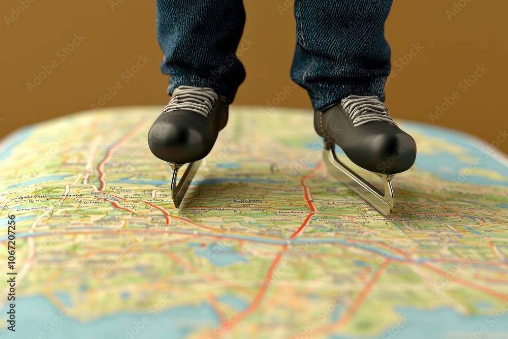 Explore the unique intersection of ice skating and map navigation for ...