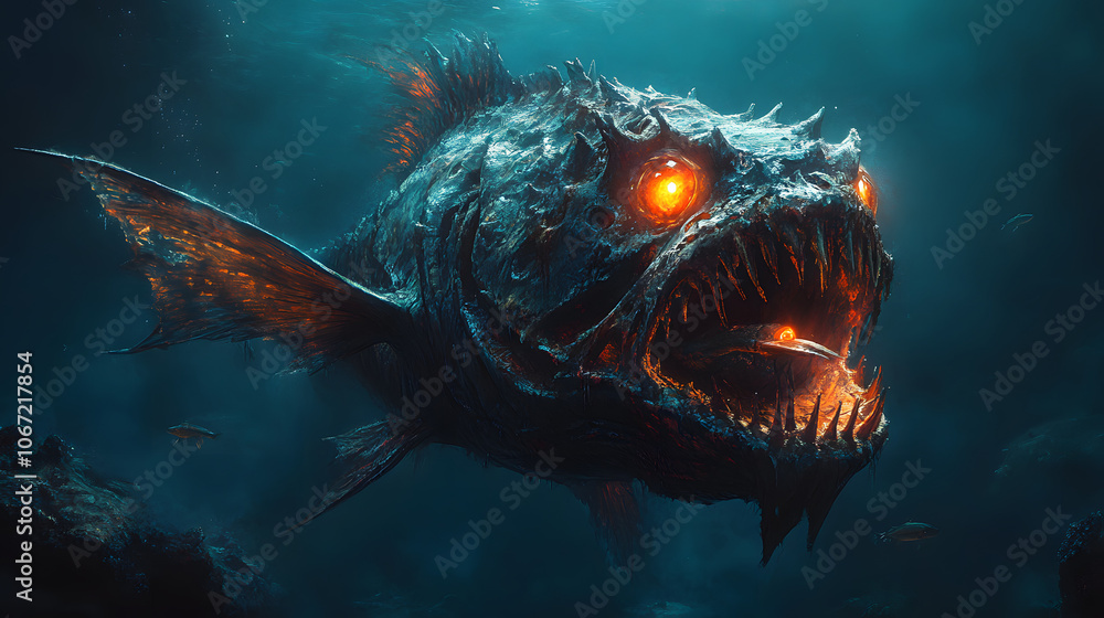 A Terrifying Representation of a Monstrous Deep-Sea Anglerfish in an ...