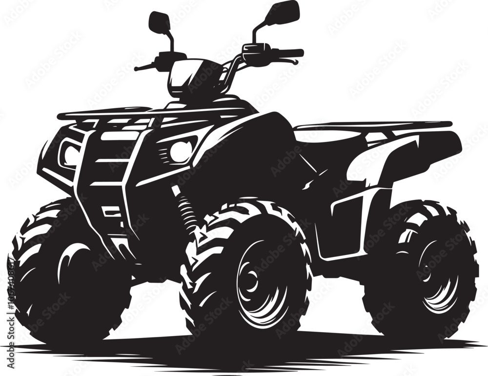 ATV Quad bike vehicle silhouette vector illustration isolated on a white background quadbike ...