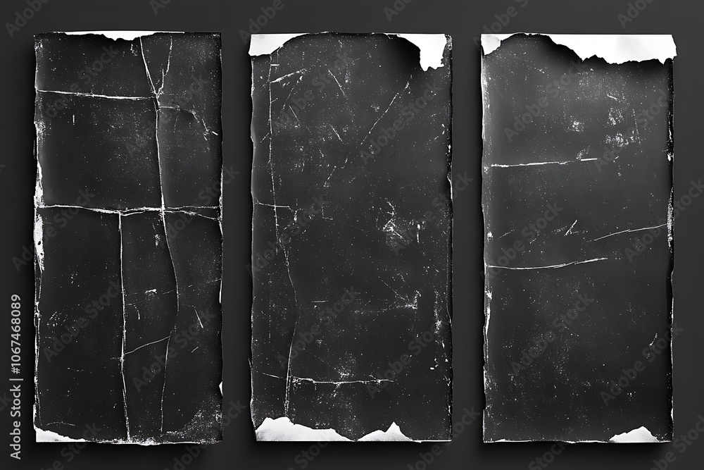 Old paper frame. Vintage photo edge poster with black torn. Retro ...