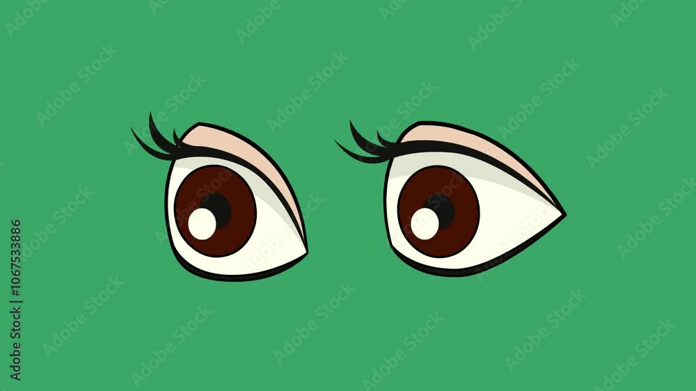 Cartoon eyes blink on Green screen, 2d animation, cartoon, character ...