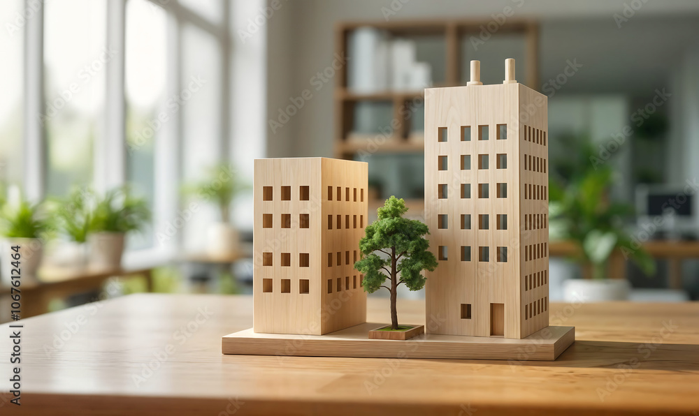 Concept de plan d'urbanisation, maquette de ville dans un bureau d ...