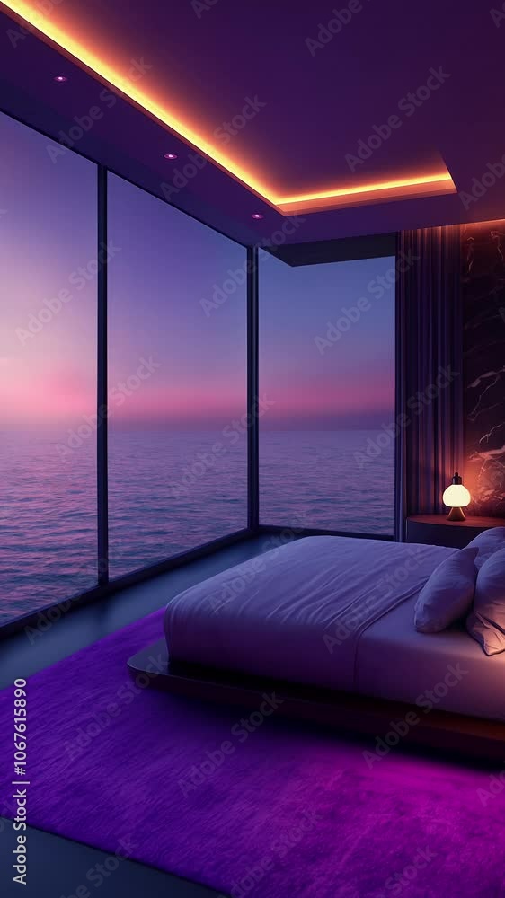 luxury modern 5-star hotel suite with beautiful views of the sea ...