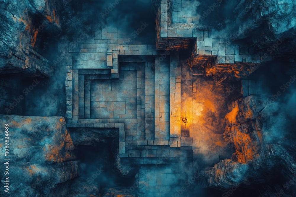 Dark Fantasy Dungeon Battlemap, Mysterious Ancient Temple Tabletop RPG ...