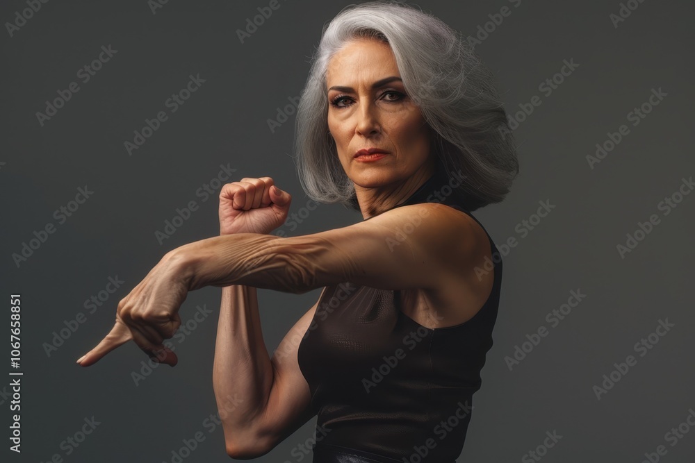 Confident older woman exudes strength and success. Stock Photo | Adobe ...