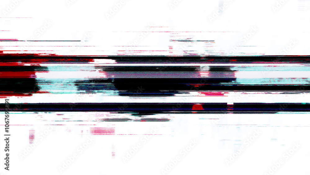 A white background with a glitchy pattern of horizontal lines in ...
