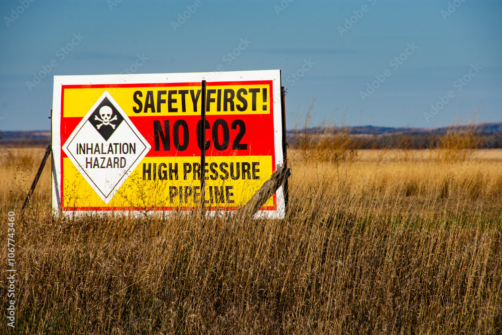 Poster Protest sign against high pressure carbon dioxide pipeline ...