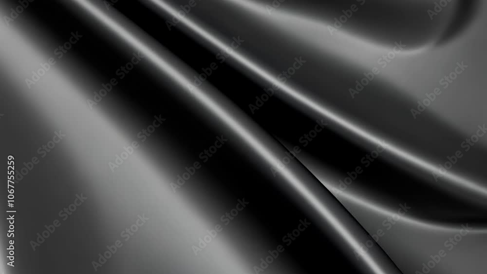 Smooth Black Silk Fabric Drapes Gracefully, Showcasing Soft Texture and ...