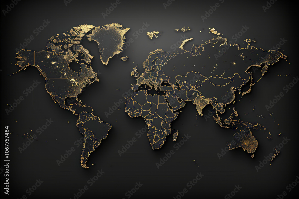 A detailed depiction of a world map featuring regions highlighted in ...