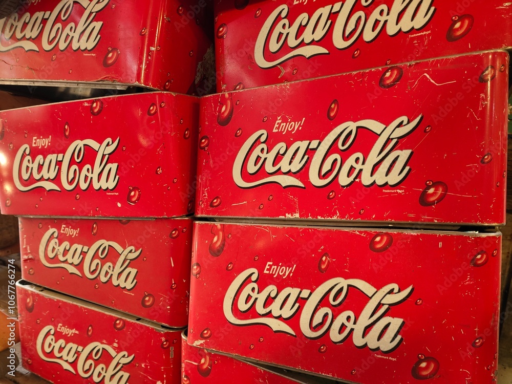 vintage Coca- Cola boxes \The soft drink brand Coca Cola is popular all ...