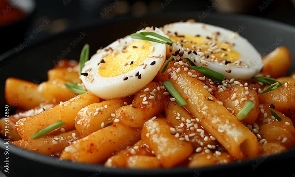 Delicious Korean Food Tteokbokki Korean Chicken Rice Cake Stock 비디오 ...