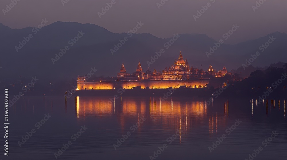 A panoramic view of the iconic Mysore Palace illuminated during the ...
