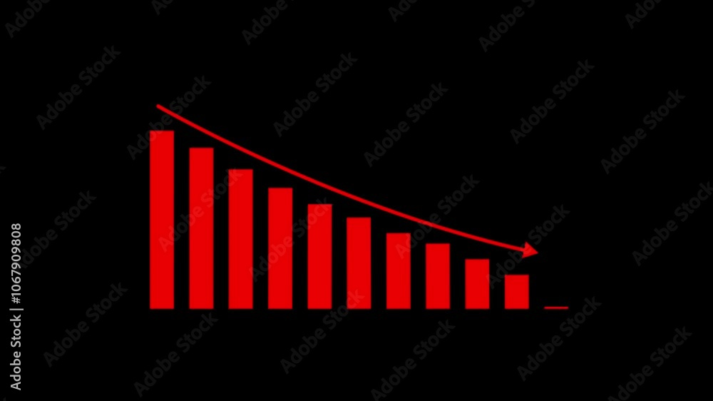 Animated down graph icon designed business or finance concept icon. Finance, Business Info ...