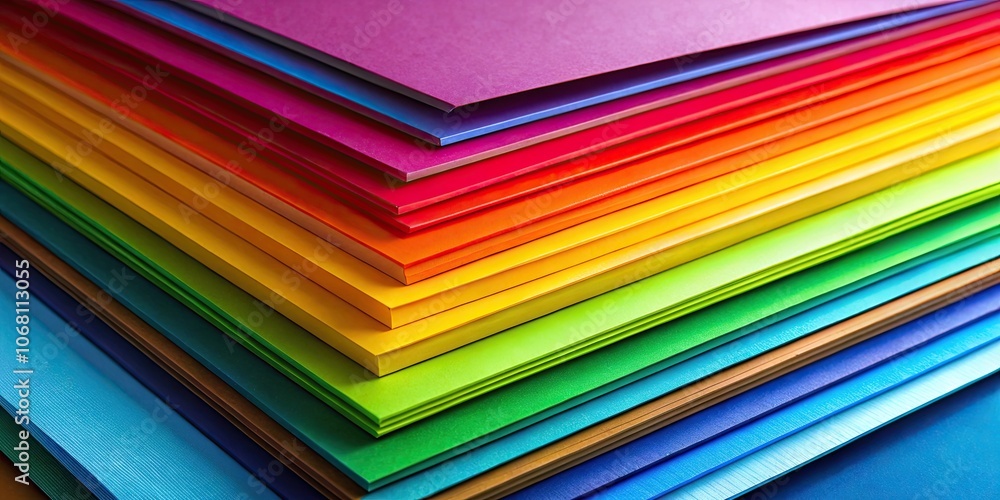 Additive color mixing concept with overlapping layers of colored sheets ...