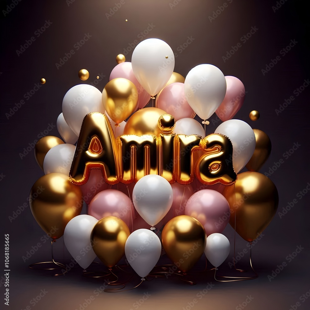 Description: This image features the name "Amira" rendered in a bold ...