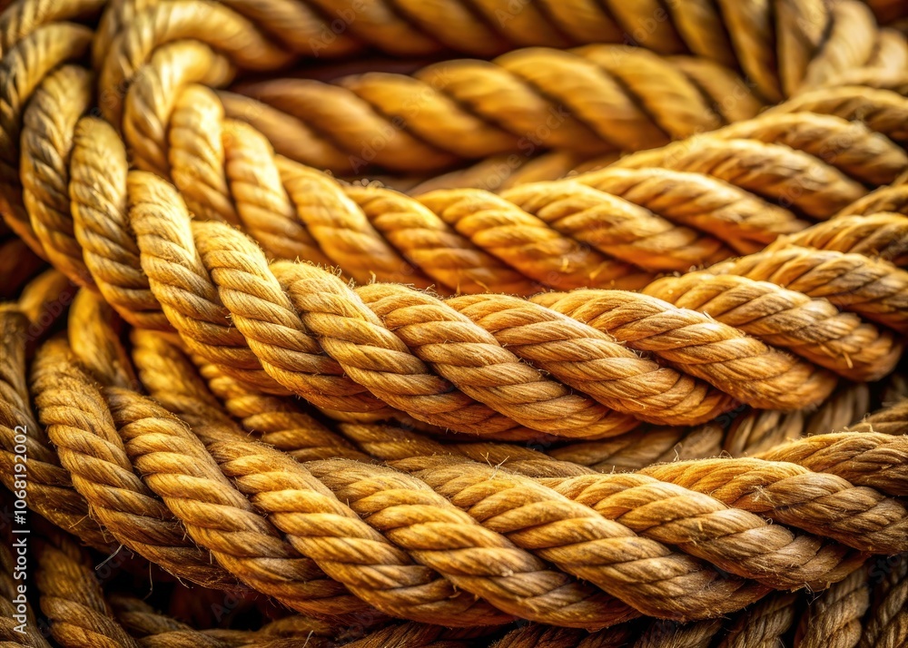 Coiled Natural Fiber Rope Bundle: Rustic and Textured Portrait ...