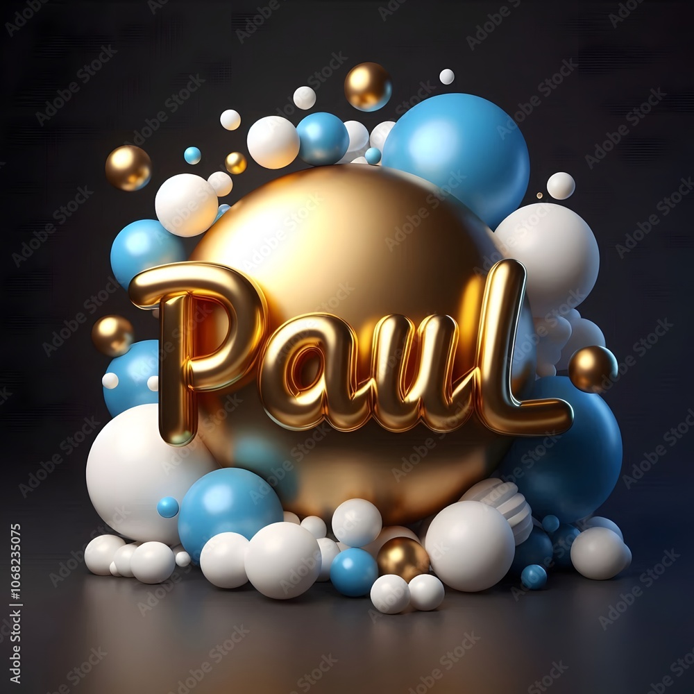 Description: This image features the name "Paul" rendered in a bold, 3D ...