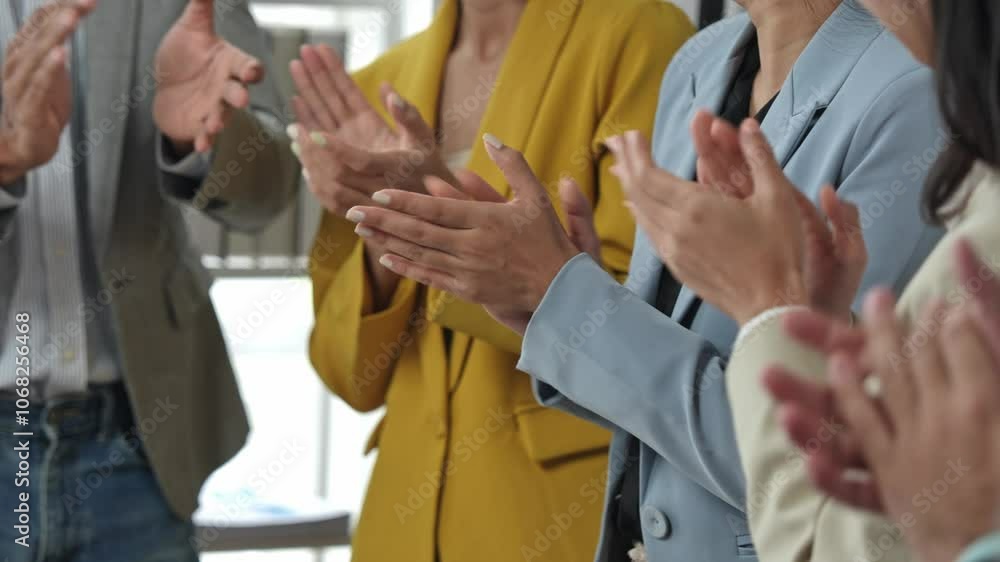 Group of successful young business professionals standing side by side ...