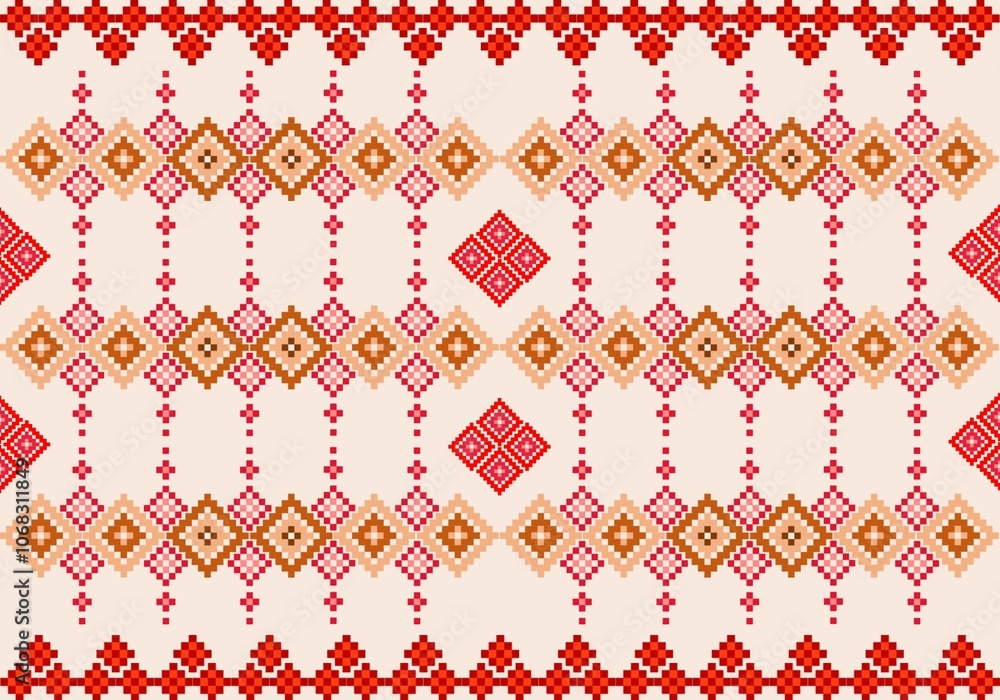 Rustic Diamond Weave : pattern showcases a traditional, pixelated ...