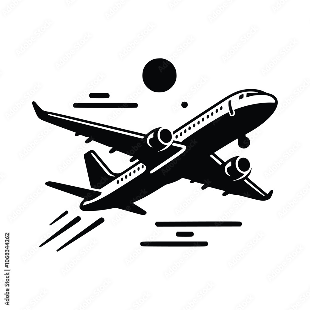 Airplane Black Vector,SVG,Airplane Svg, Airplane SCG, Travel Svg ...