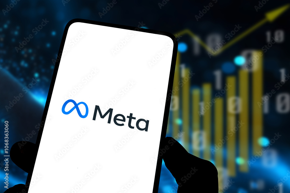 London, UK, 11.07.2024: Meta Platforms logo on mobile phone display ...