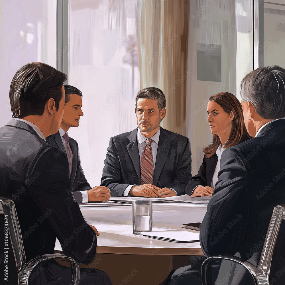 business formal meeting conference discussion with coworker shareholder ...