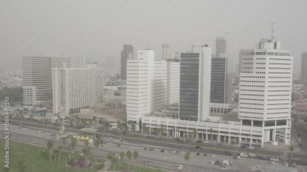 RAW FILE - Tel Aviv hotels during a sandstorm that covered the entire ...