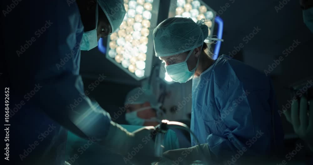 Portrait of a Female Surgeon Wearing Sterile Gear in Operating Room ...