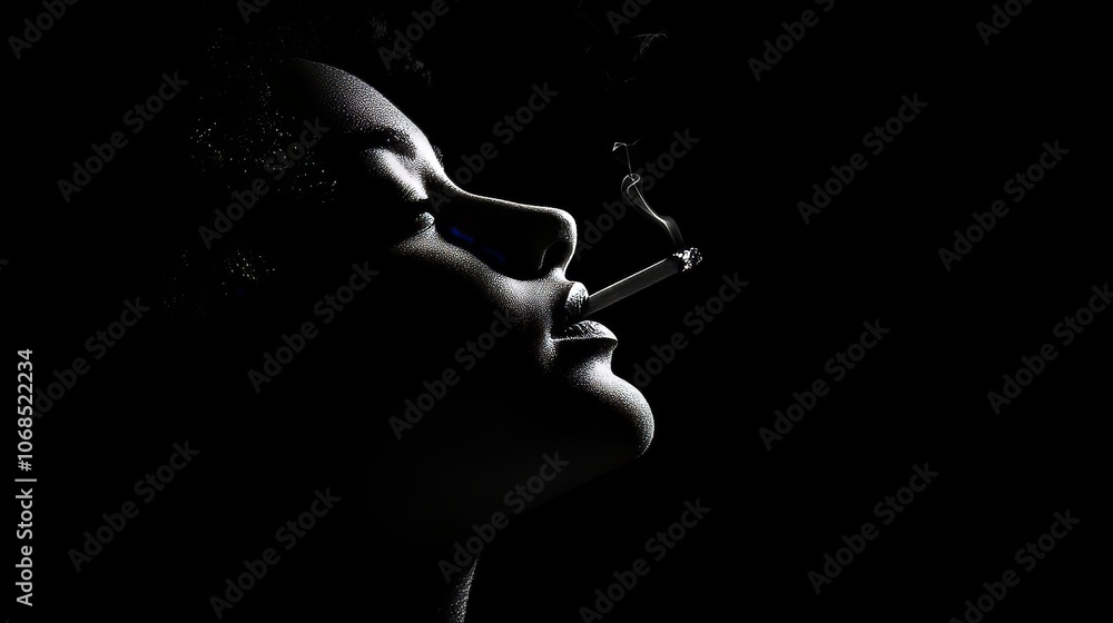 Ensnared in Smoke: A Portrait of Addiction and Isolation.Concept of ...