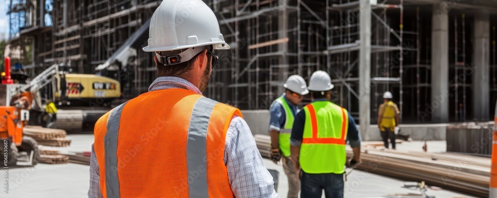 Civil engineer measuring angles on construction site with precision ...