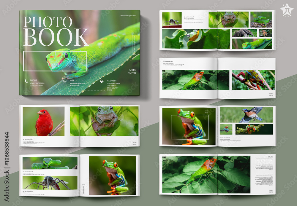 Photo Book Layout Landscape Stock Template | Adobe Stock