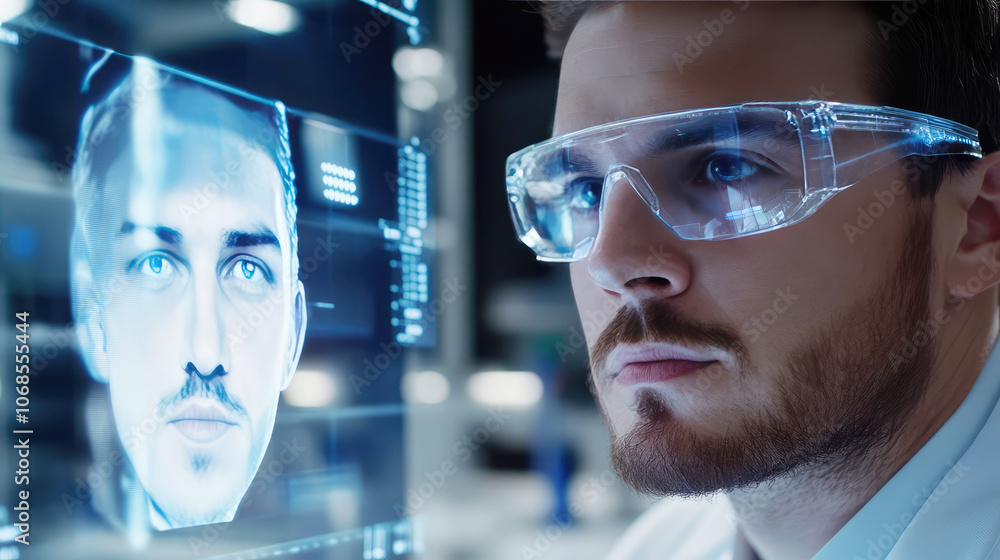 Human-AI interaction using holographic projections of human faces ...