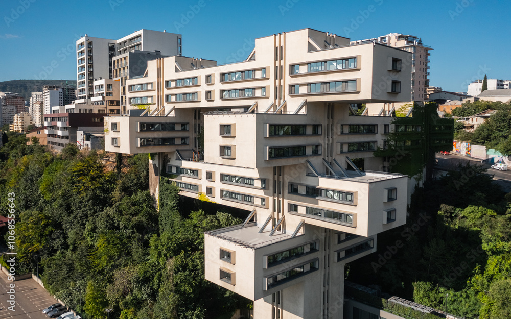 Georgia, Tbilisi, July 2022 - The headquarters of the Bank of Georgia ...
