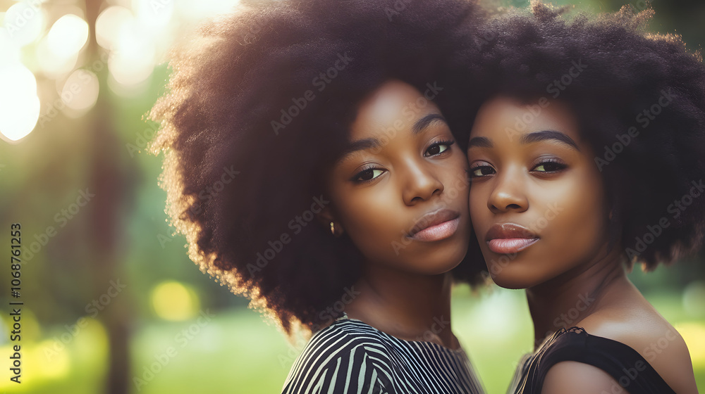 Two Identical Twins, a Boy and a Girl, Sitting on a Bench and Looking ...