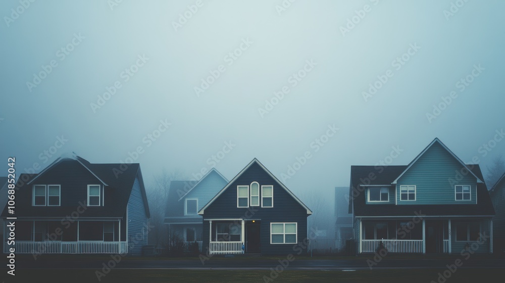 Suburban Harmony, a uniform line of charming homes reflecting community ...