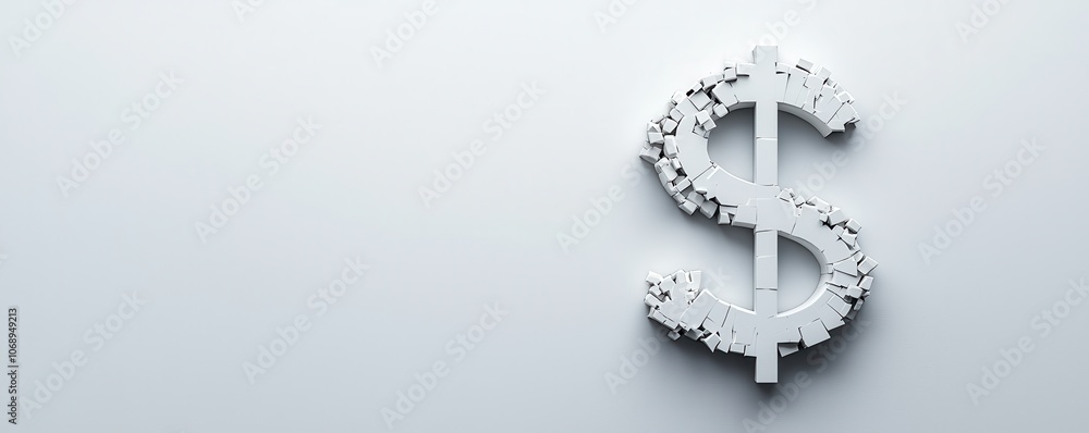 Exploring the broken dollar sign a 3d symbol representing financial ...