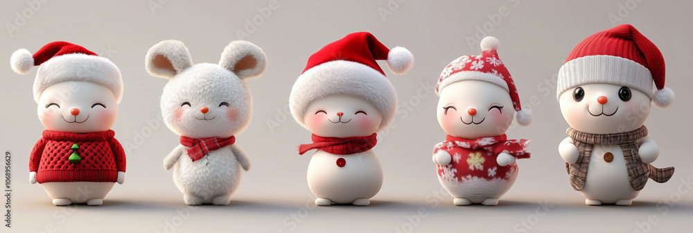 Set of clipart, christmas characters and objects, clipart, stuffed toy ...