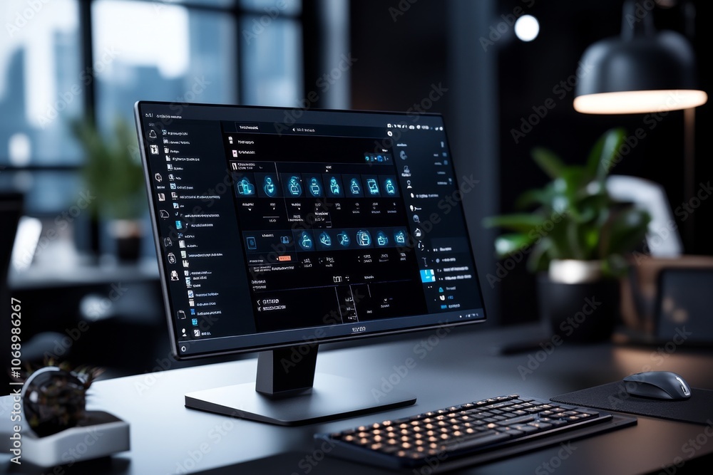 AI system analyzing multiple user profiles on a desktop, generating ... AI system analyzing multiple user profiles on a desktop, generating ...