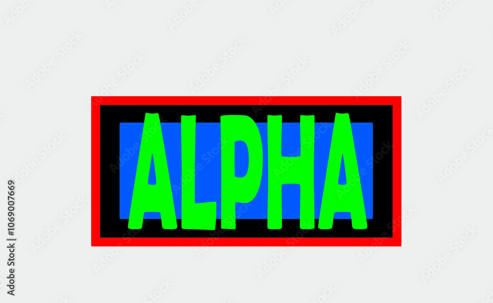 VECTOR PARA DISEÑO ALPHA LETRAS DE COLOR VERDE CON FONDO NEGRO AZUL Y ...
