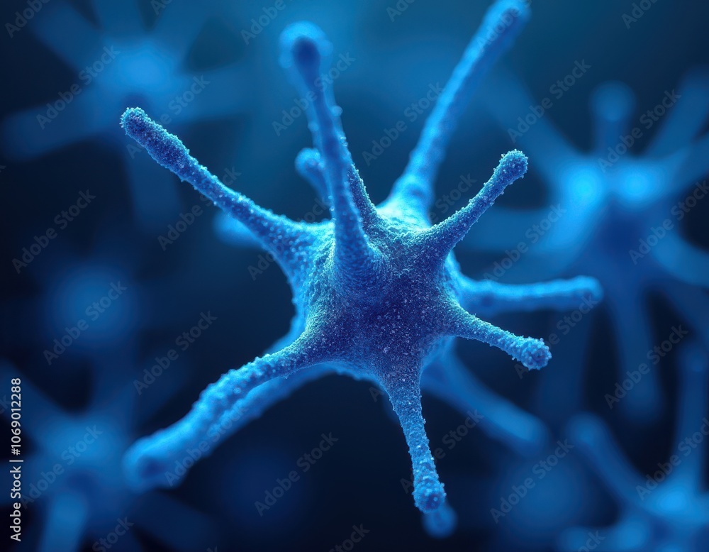 Microscopic Virus Illustration 3d Virus Model Cellular Structure Close Up Ideal For