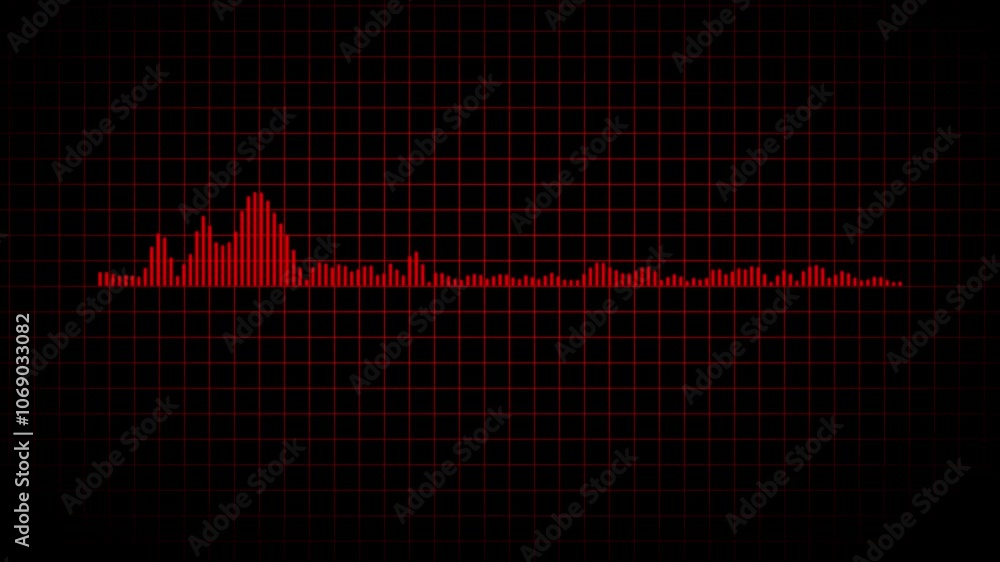 Sound wave audio spectrum black background, audio waveform spectrum ...
