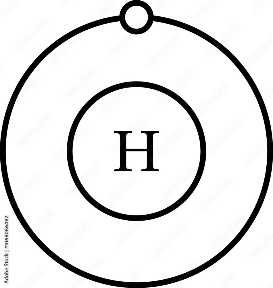 Hydrogen H electron configuration, shell diagram vector Stock Vector ...