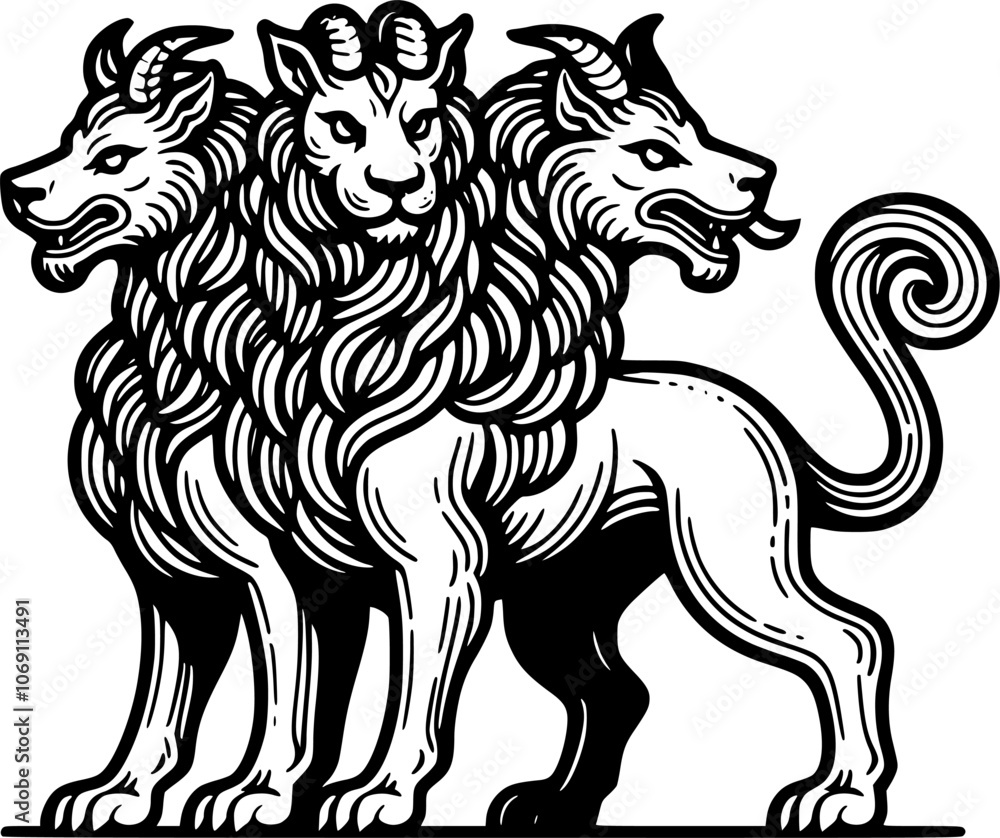 The Mythical three headed Cerberus and the Gates of Hell, Eternal ...