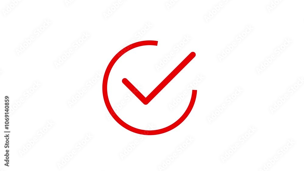 Red check mark tick isolated on white background. Check mark icon ...