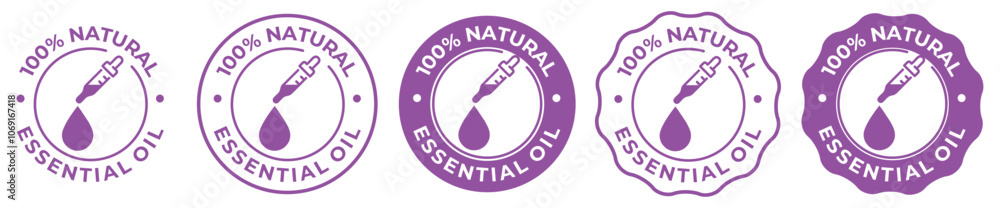 Essential oil drop and leaf icon for beauty and skincare natural ...