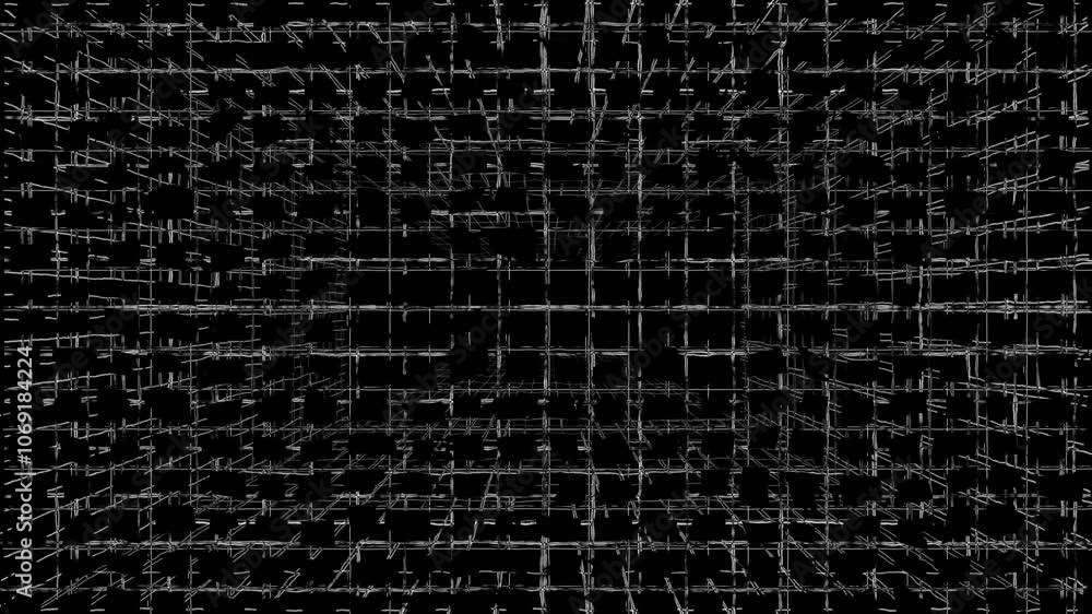 Abstract black paper and vertical horizontal moving dark lines shapes ...