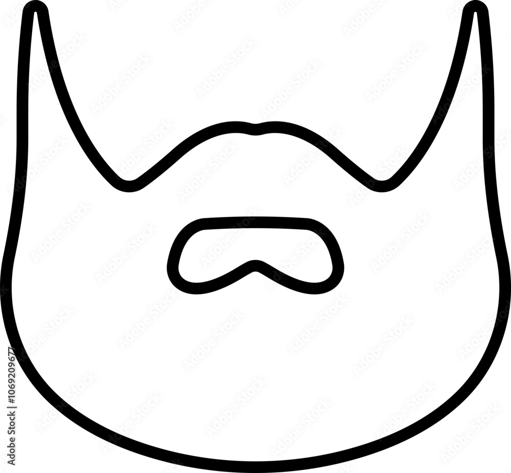 Beards Black silhouette icon in line. Symbol of man beard Vector for ...
