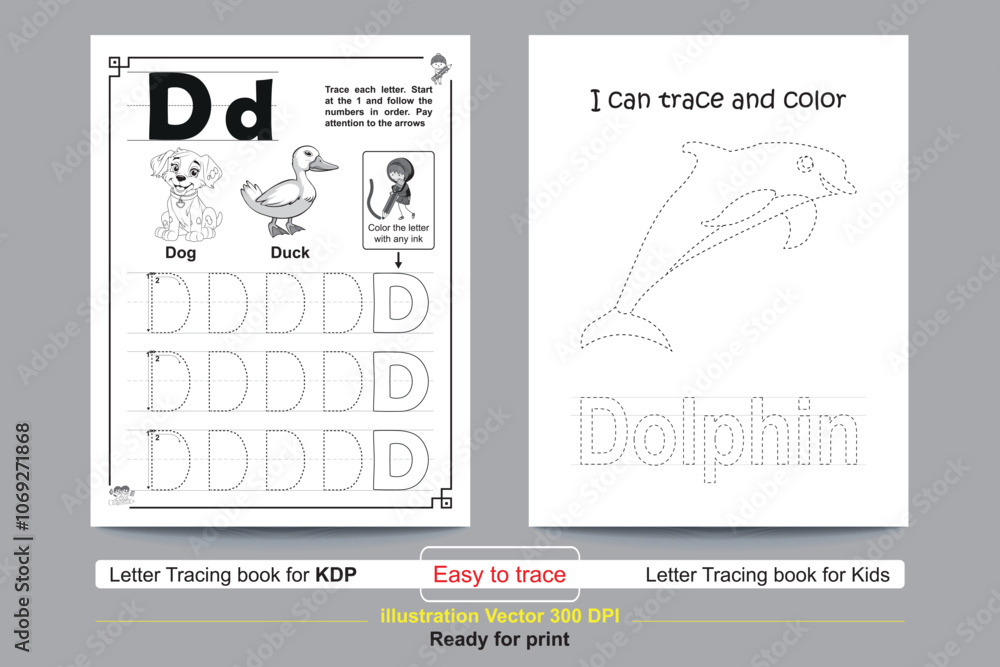 ABC alphabet tracing practice worksheet. Educational coloring book page ...